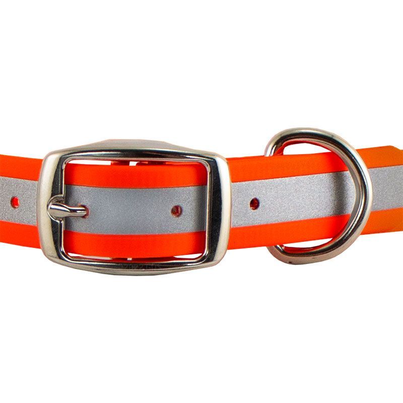 BIG DAWG Visibility -- ORANGE 1 in. Reflective Biothane Standard Collar ...