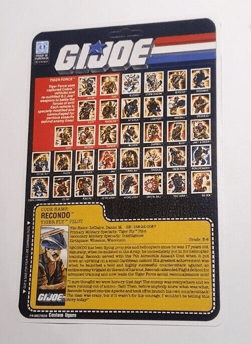 GI JOE CUSTOM TIGER FORCE RECONDO 1988 CARDBACK Action Figure GI Joe ...