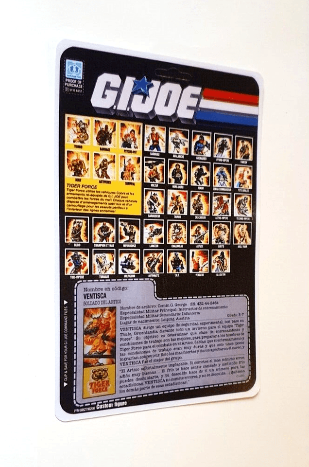 GI JOE CUSTOM TIGER FORCE EURO BLIZZARD 1990 CARDBACK Action Figure ...