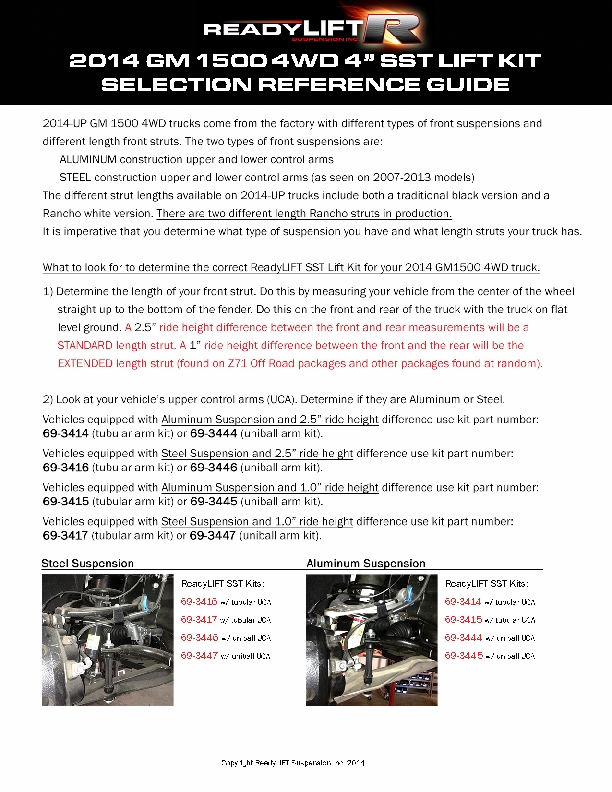 Ready Lift COMPLETE Lift Kits For Chevy Silverado and GMC Sierra 1500 ...