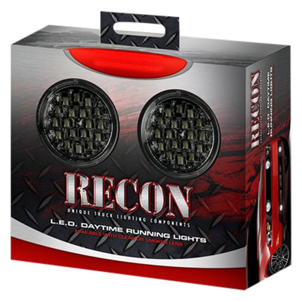 RECON 3.5" Round LED Daytime Running Lights (Universal- Pair) Smoked Lens