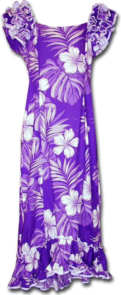 MuuMuu Hibiscus Blossom Purple Aloha Wear
