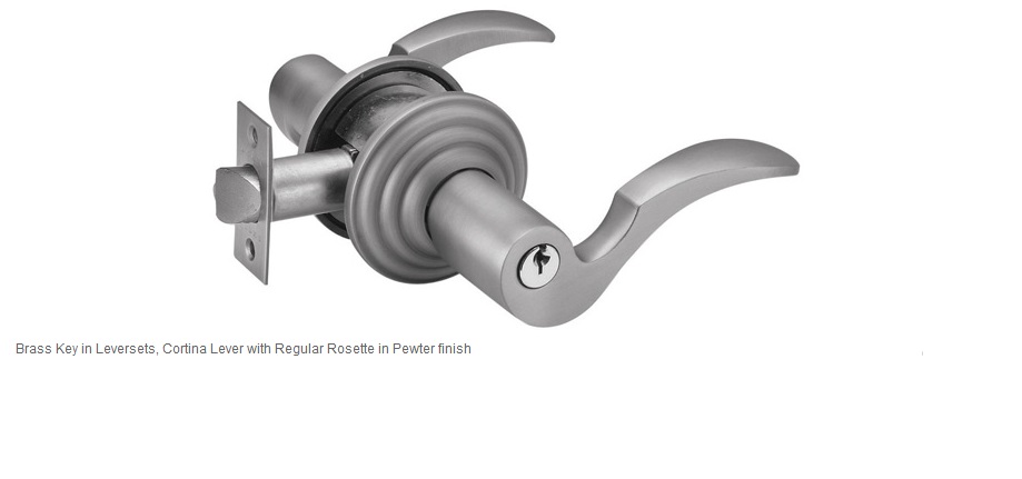 Emtek 5100 5150 Levers w/Regular Rosette Forged Brass Key in Leverset