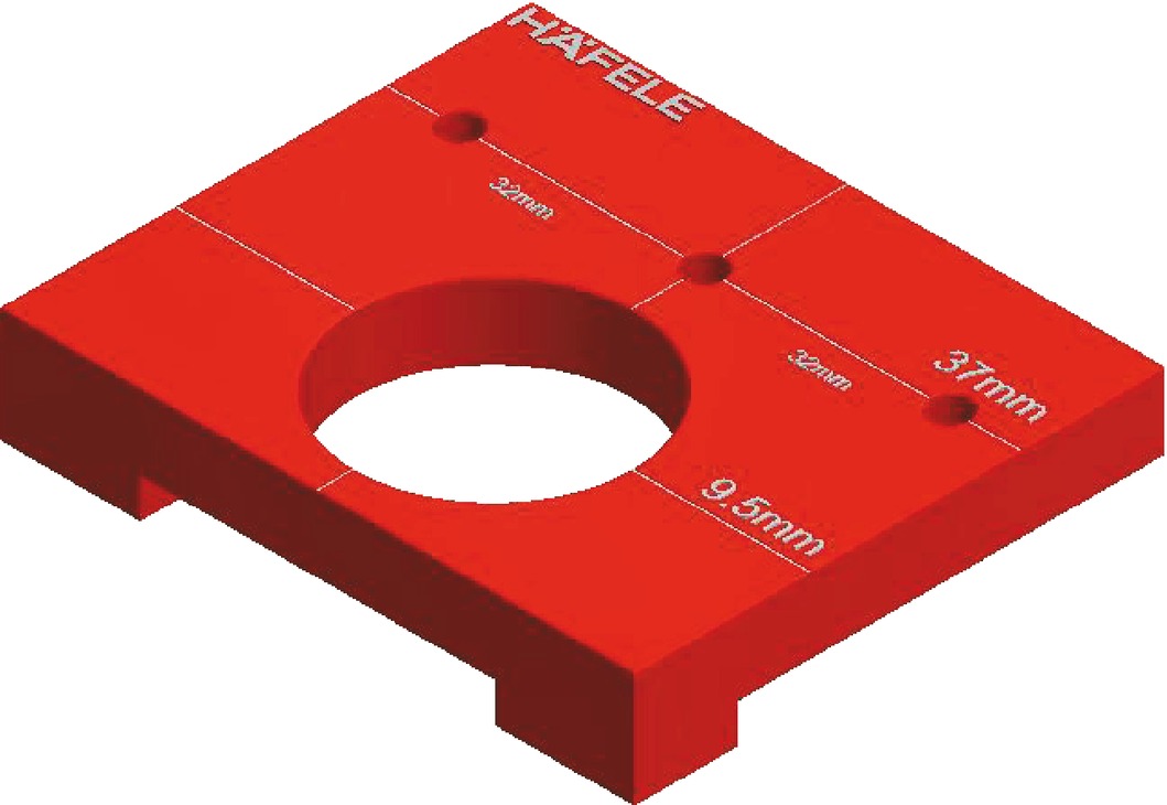Hafele Red Jig, Drill Guide for Rafix with 5mm System Hole Spacing ...
