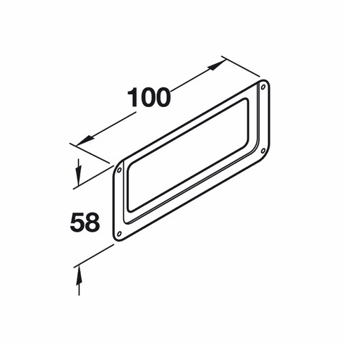 Hafele Label Frame, Nickel-Plated, Steel L x H: (3 15/16 x 2 5/16") 100 ...