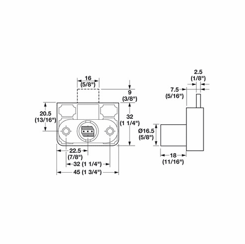 Hafele Deadbolt Lock, 9 mm Throw, Square Right hand/ left hand, CB-290 ...