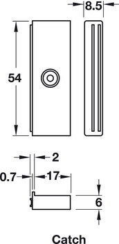 Hafele Magnetic Catch, Flat Design, Adjustable, 5 kg Pull Brown ...