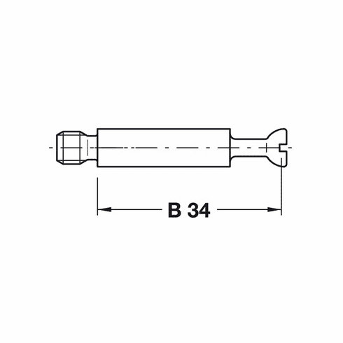 Hafele Connecting Bolt, with M6 thread Bolt hole 8 mm, bolt head 7 mm, Drilling distance B: 34 ...