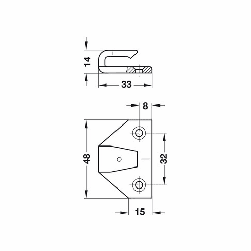Hafele Push-in Fitting, ASR Frame Component Keku System, with wood ...