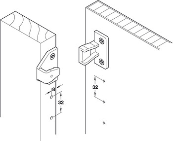 Hafele Push-in Fitting, ASR Frame Component Keku System, with wood ...