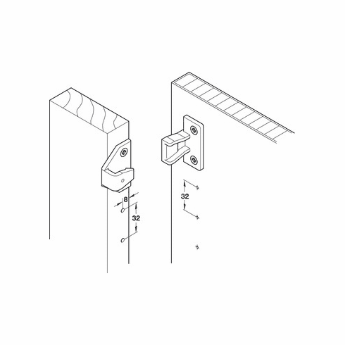 Hafele Push-in Fitting, ASR Frame Component Keku System, with wood ...