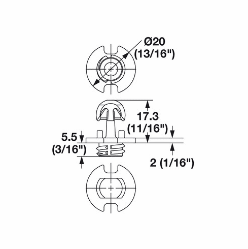 Hafele PC-M1B, Standard Profile, Self Tapping, Male Fastmount Panel ...