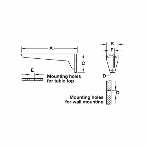 Hafele Work Surface Brackets, Hebgo, Steel Dimensions (AxBxC): 480 x 65 ...