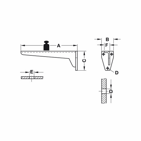 Hafele Work Surface Brackets, Hebgo, Steel Dimensions (AxBxC): 480 x 65 ...