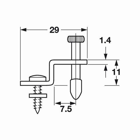 Hafele Glass Retainer Clip, steel, bronzed | HomeDecorHardware.com