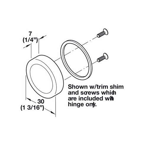 Hafele Trim Cap, Salice, Round, for 94 degree Glass Door Hinges Silver ...