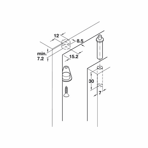 Hafele Pivot Hinge, 140 degree Opening Angle, Detachable for press ...