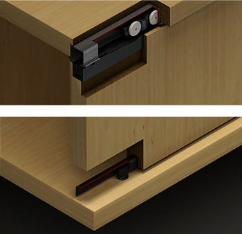 Hafele Sliding Door Hardware, EKU Clipo 16 HM Inslide, Set For wood ...
