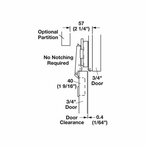 Hafele Pocket Door System, Accuride 1432 (Hinges not Included) Length ...