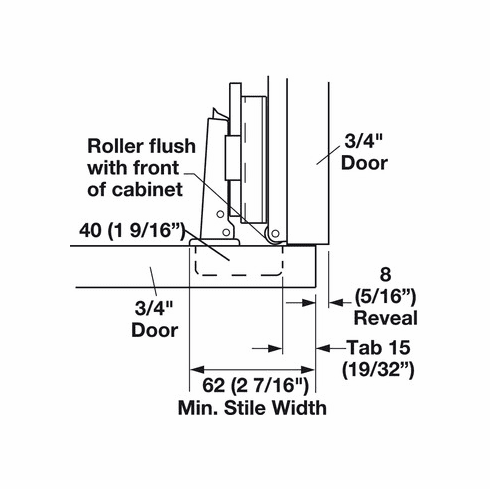Hafele Pocket Door System, Accuride 1432 (Hinges not Included) Length ...