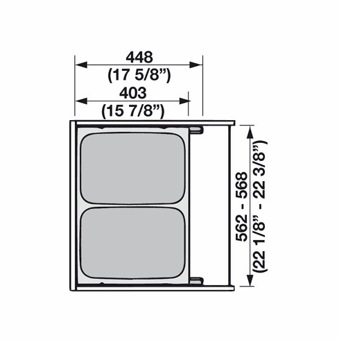 Hafele Laundry Hamper, Hailo 60 with Full Extension For cabinet depth ...