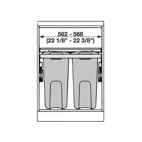 Hafele Laundry Hamper, Hailo 60 with Full Extension For cabinet depth ...