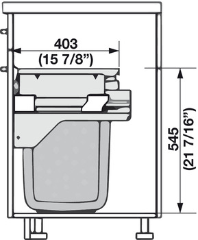 Hafele Laundry Hamper, Hailo 60 with Full Extension For cabinet depth ...