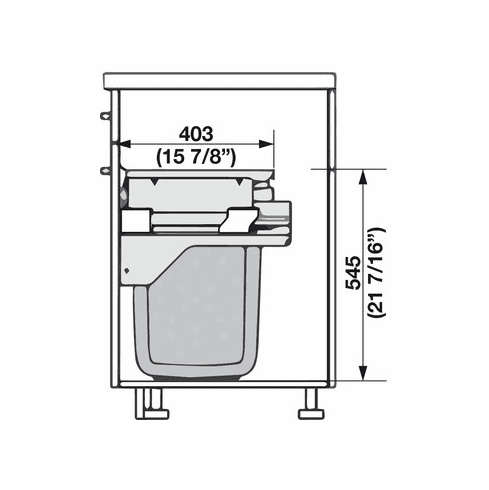 Hafele Laundry Hamper, Hailo 60 with Full Extension For cabinet depth ...
