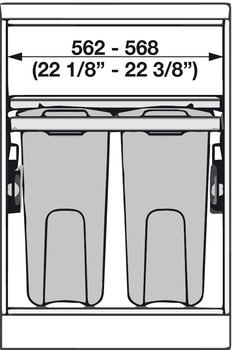 Hafele Laundry Hamper, Hailo 60 with Full Extension For cabinet depth ...