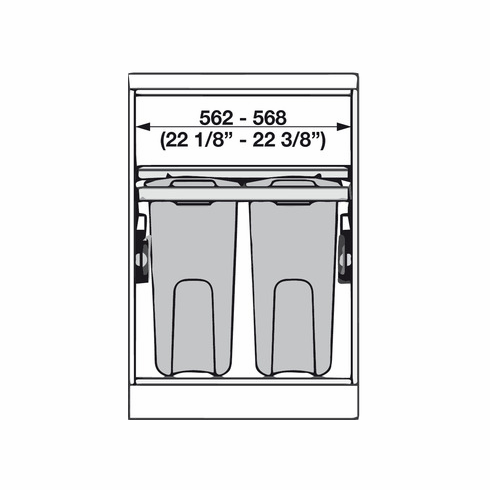 Hafele Laundry Hamper, Hailo 60 with Full Extension For cabinet depth ...