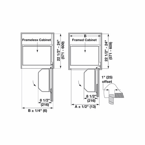 Hafele Tandem Chef's Pantry, for 46" Cabinet Frame Champagne, width 15 ...