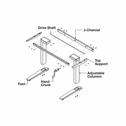 Hafele Hand Crank Column Set, AdjusTable System Conversion Hand Crank ...