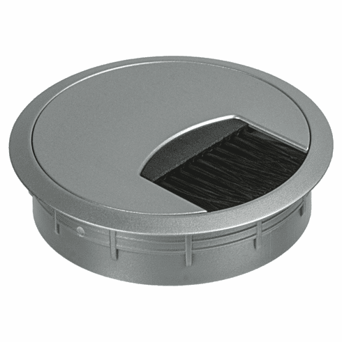 Hafele 631.35.214 Cable Grommet two-piece w/brush plastic silver 80mm