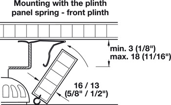 Hafele Adjustment Foot/Tube, 78 mm 80 mm (3 1/8") base height ...