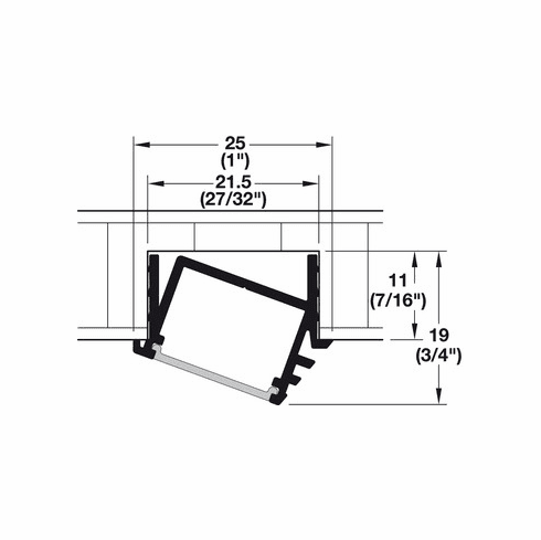 Hafele Aluminum Profile, for Recess Angled Mounting For Loox LED 2013 ...