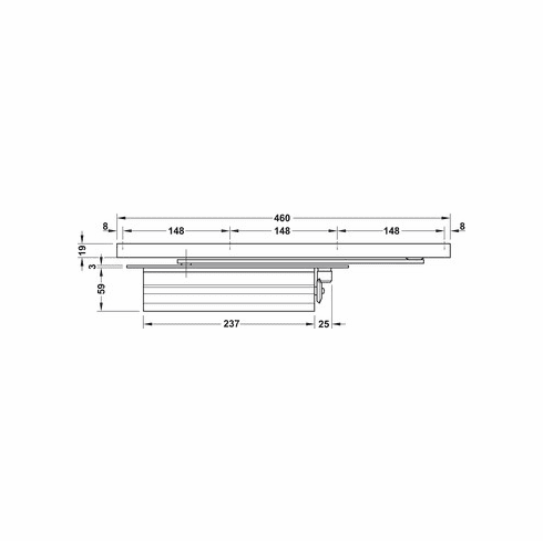 Hafele Overhead door closer, DCL 33, concealed, EN 2-4, Startec With ...