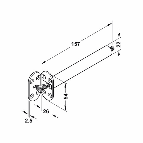 Hafele Concealed Jamb Door Closer, Perko R1 For door weights up to 112 ...