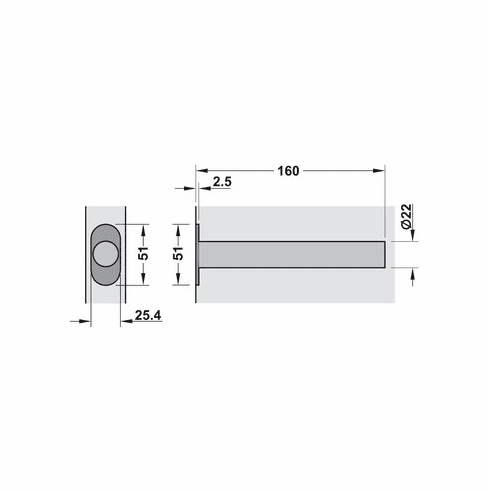 Hafele Concealed Jamb Door Closer, Perko R1 For door weights up to 112 ...