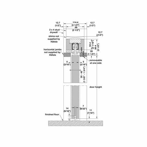 Hafele Slido Pocket Door Framing Set only|HomeDecorHardware.com