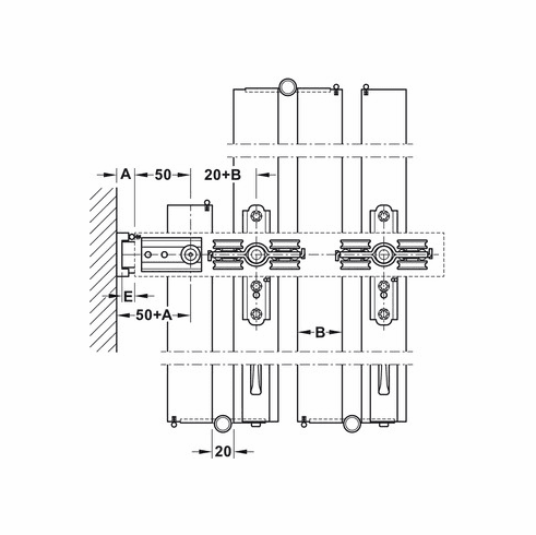Hafele Folding Wall Fitting, Slido Fold 100-T, Set Folding and access ...