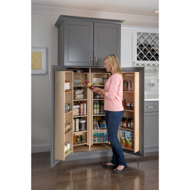 PSO45 Pantry Swing Out Cabinet. Left and Right Cabinets Preassembled with Piano Hinge to Center Mounting Strip. Each Cabinet Measures 12 x 8 x