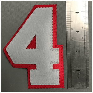 Homegrown iStitch 2 Color 4 inch Tackle Twill Numbers | Two Layers No Sew