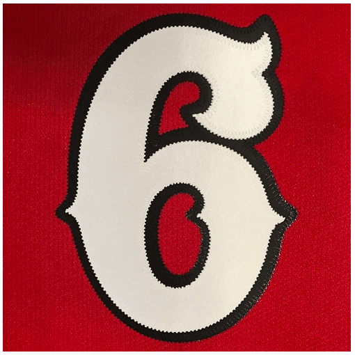 Homegrown iStitch 2 Color 6 inch Tackle Twill Numbers | Two Layers No Sew