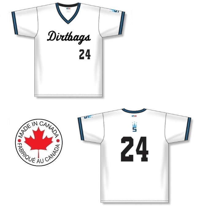 Custom Sublimated V Neck Baseball Jerseys | Vintage Trim | Throwback Logos