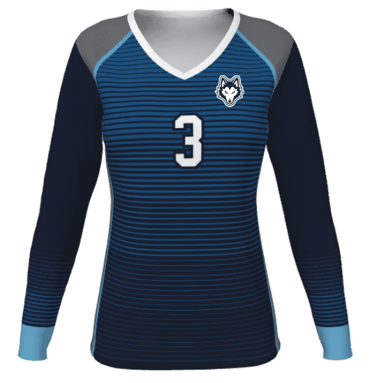 Sublimated Fitted Volleyball Jerseys | Long Sleeve | Juice JBST1VB V-Neck