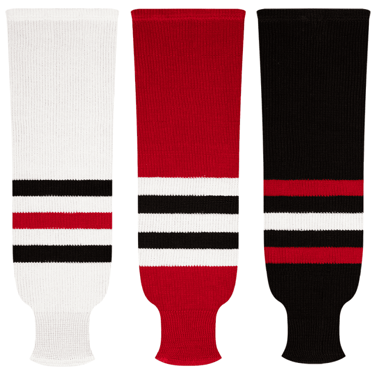 Chicago Blackhawks Knit Hockey Socks | Kobe 9806H 9806A 9806R