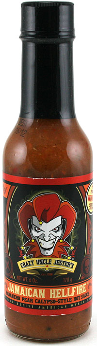 Crazy Uncle Jester's Jamaican Hellfire Habanero Pear Hot Sauce, 6oz.