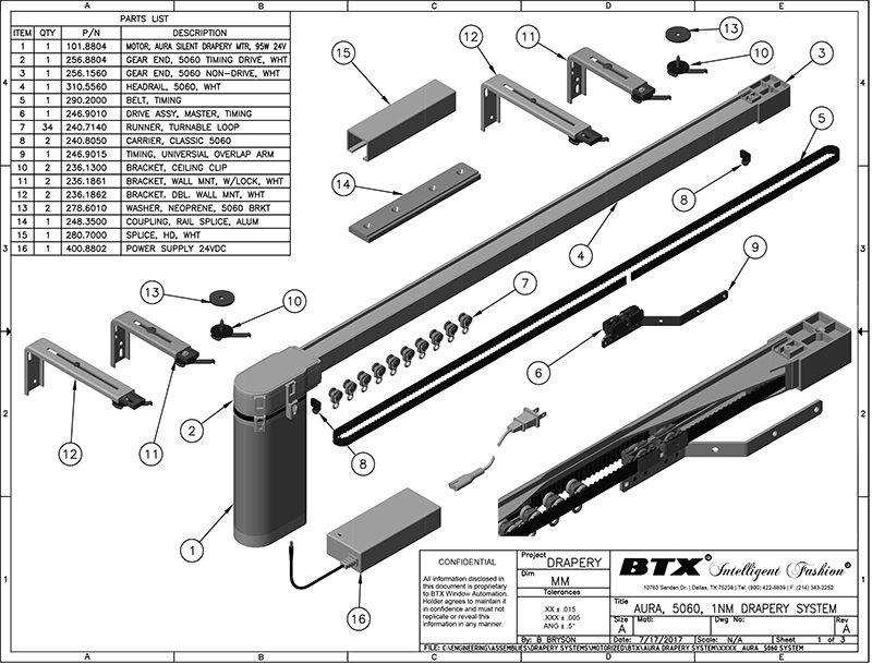 BTX Aura Motorized Drapery Rod System