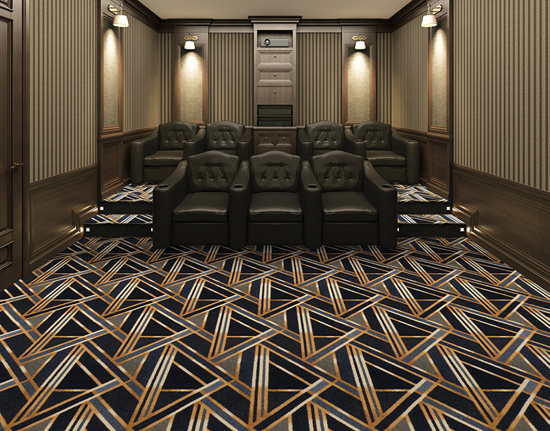 Geometric Home Theater Carpet