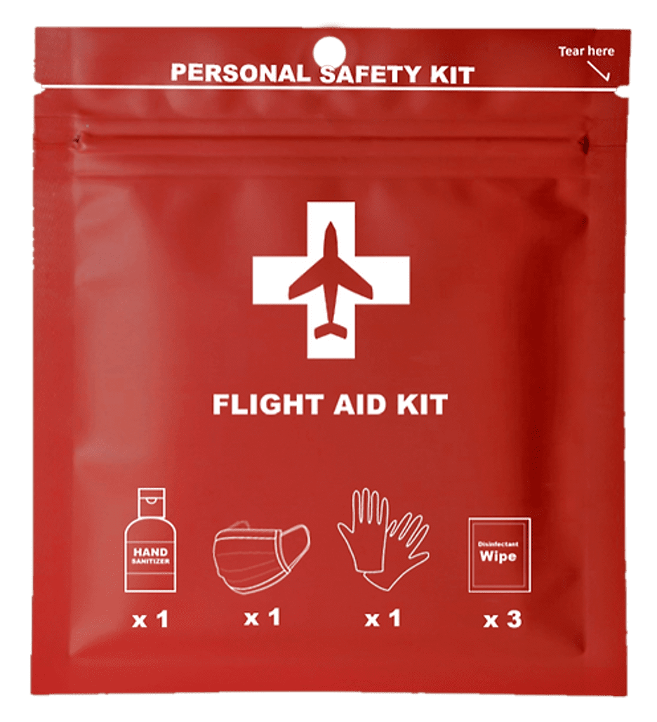 Flight Aid Kit - Personal Safety Kit - Mask, Glove, Sanitizer - Perfect ...